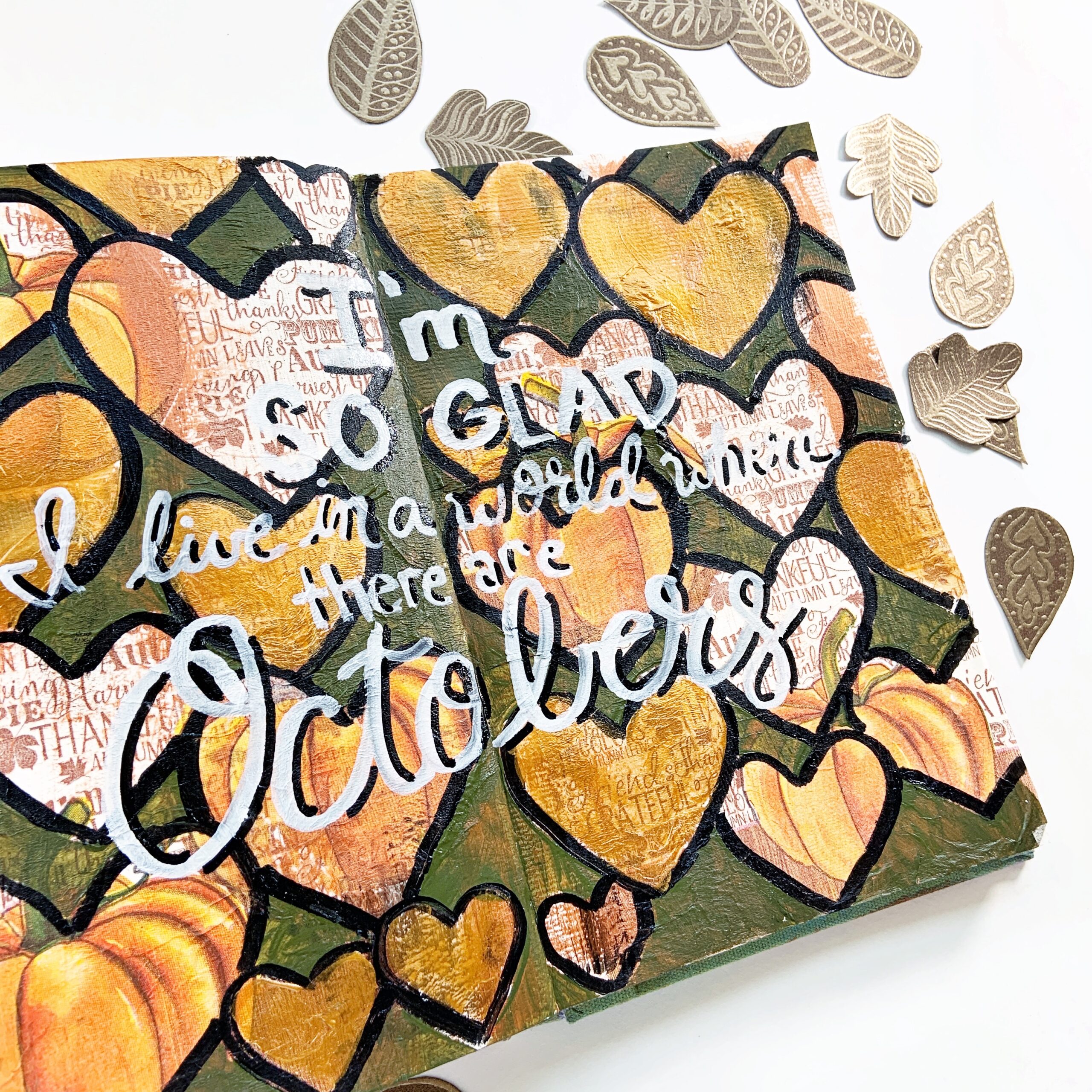 "October" Art Journal Process - The Scrappy Wife