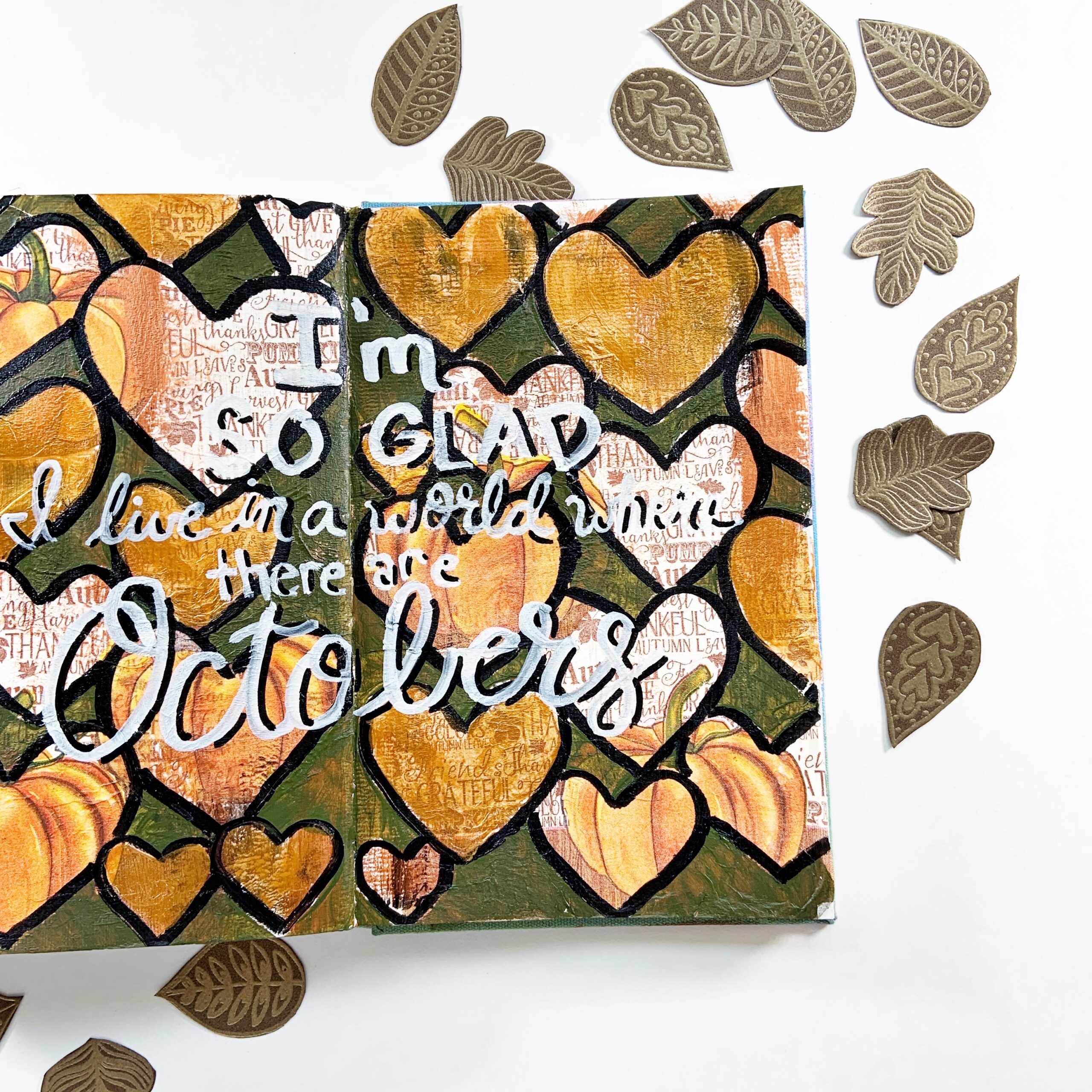 "October" Art Journal Process - The Scrappy Wife