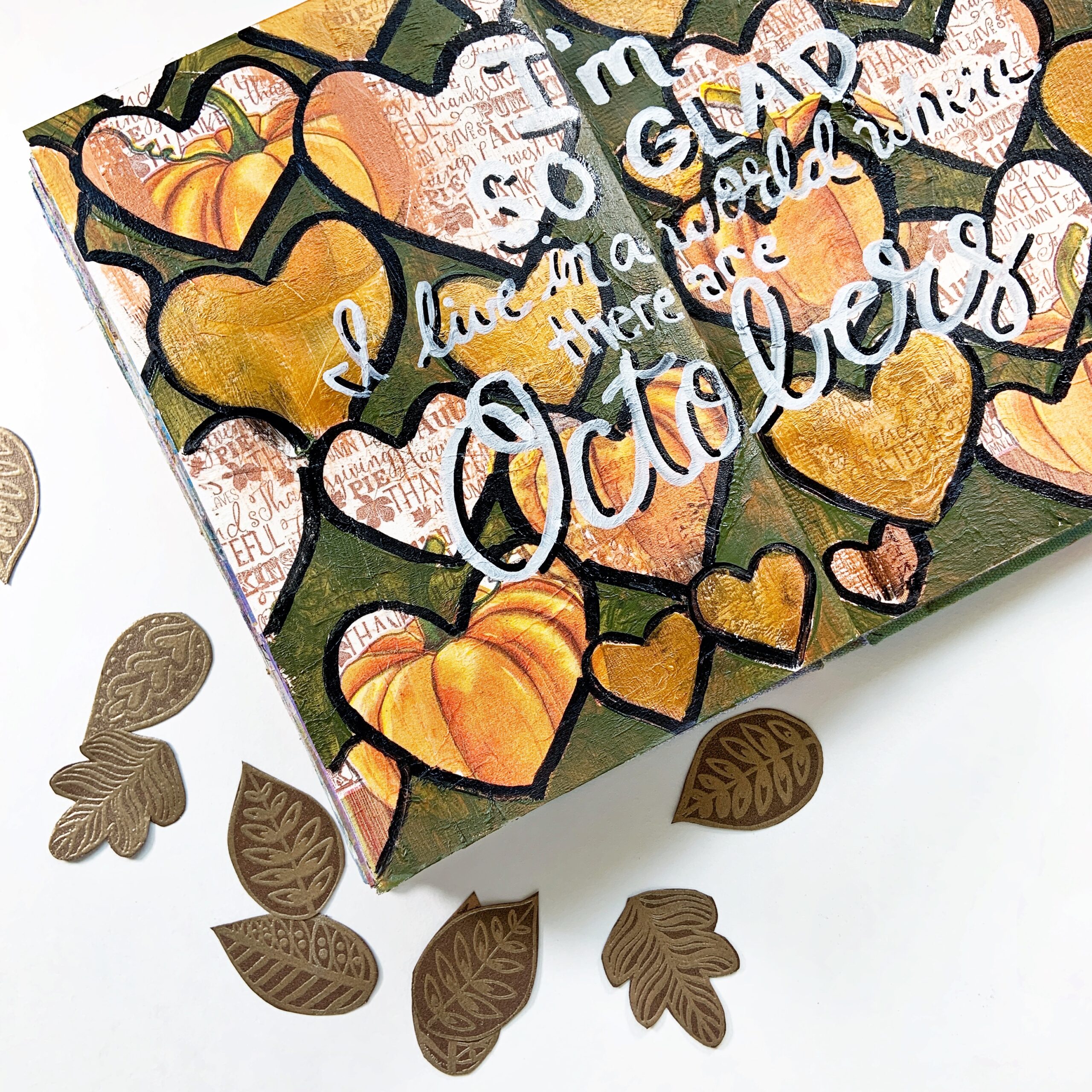 "October" Art Journal Process - The Scrappy Wife