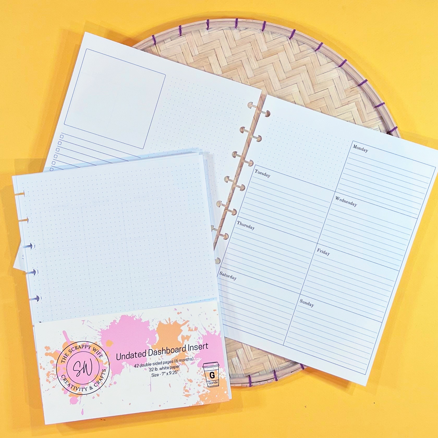 Undated Dashboard Planner Insert - The Scrappy Wife