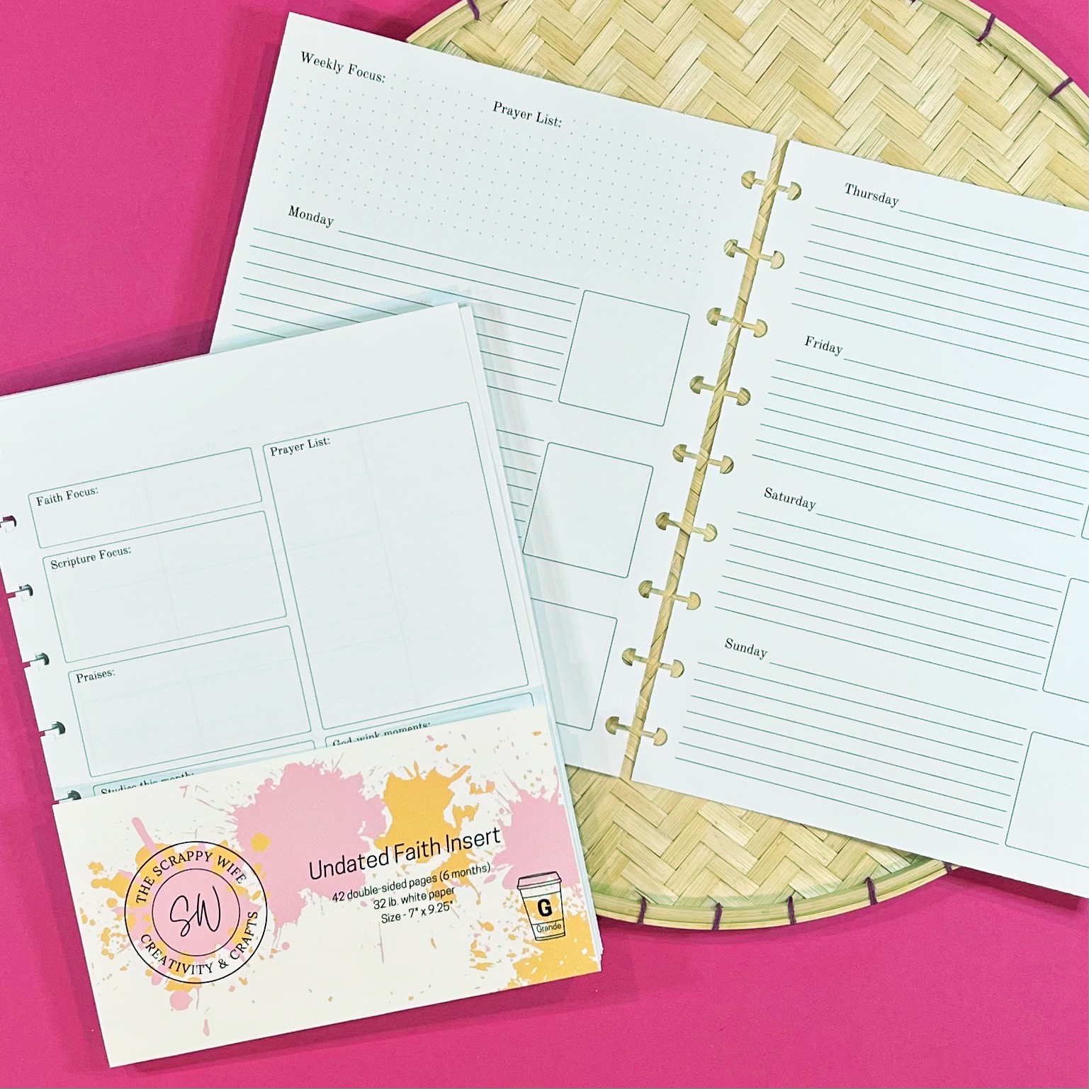 Undated Faith Planner Insert - The Scrappy Wife