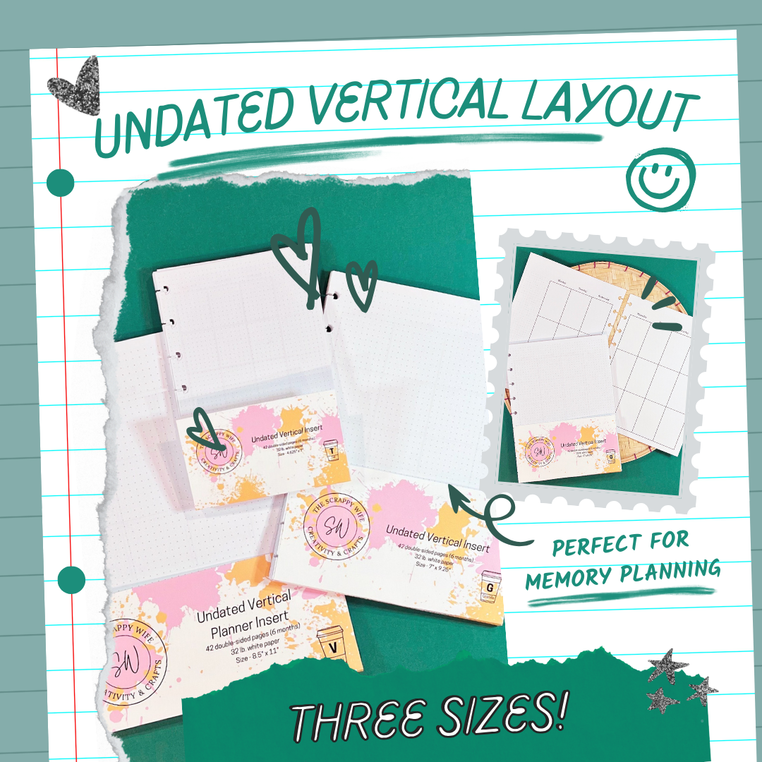 Undated Vertical Planner Insert - The Scrappy Wife