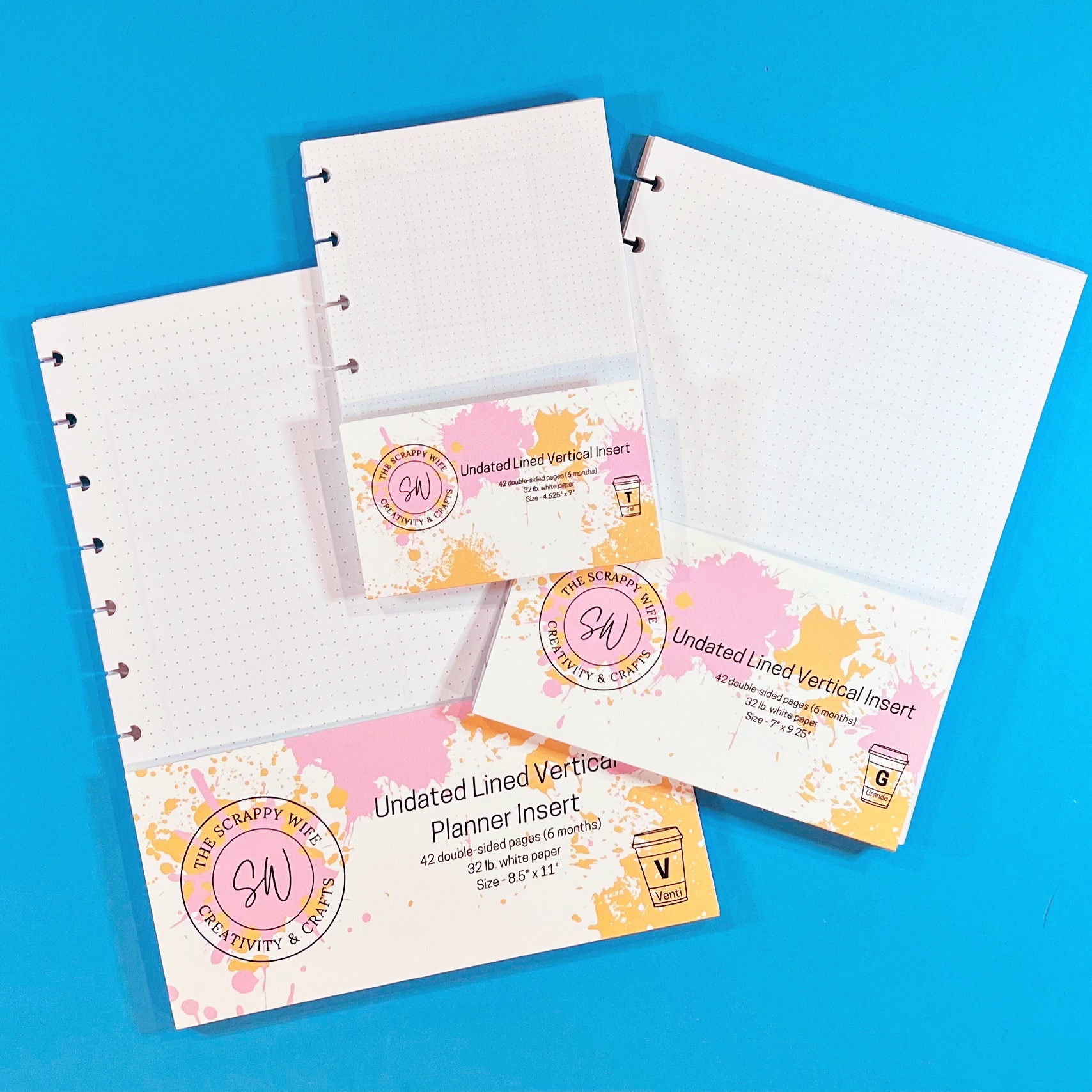 Undated Lined Vertical Planner Insert - The Scrappy Wife