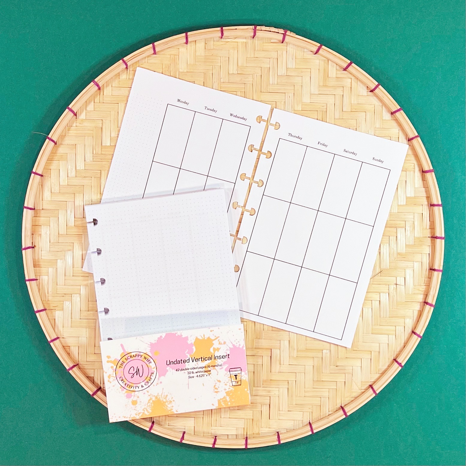 Undated Vertical Planner Insert - The Scrappy Wife