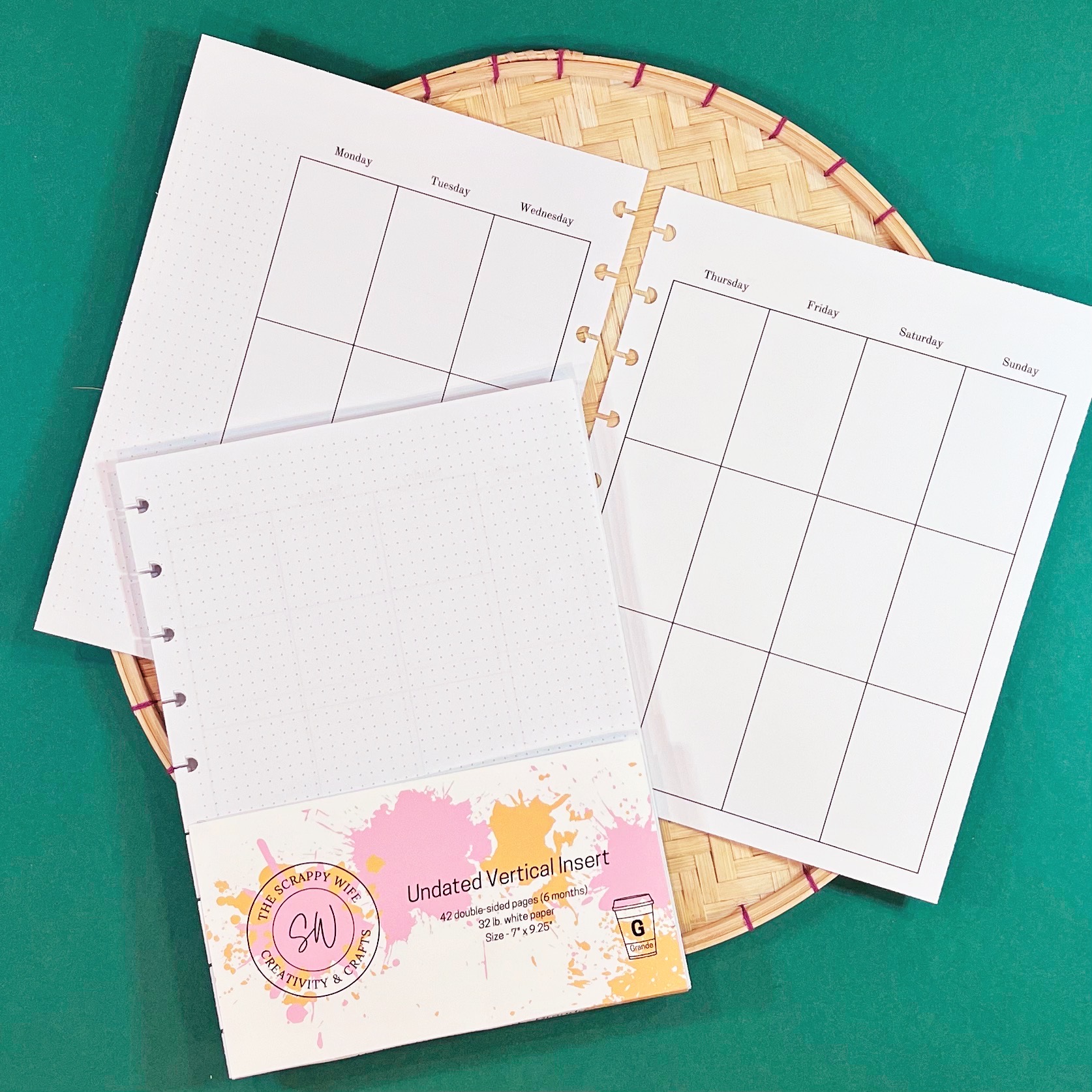 Undated Vertical Planner Insert - The Scrappy Wife