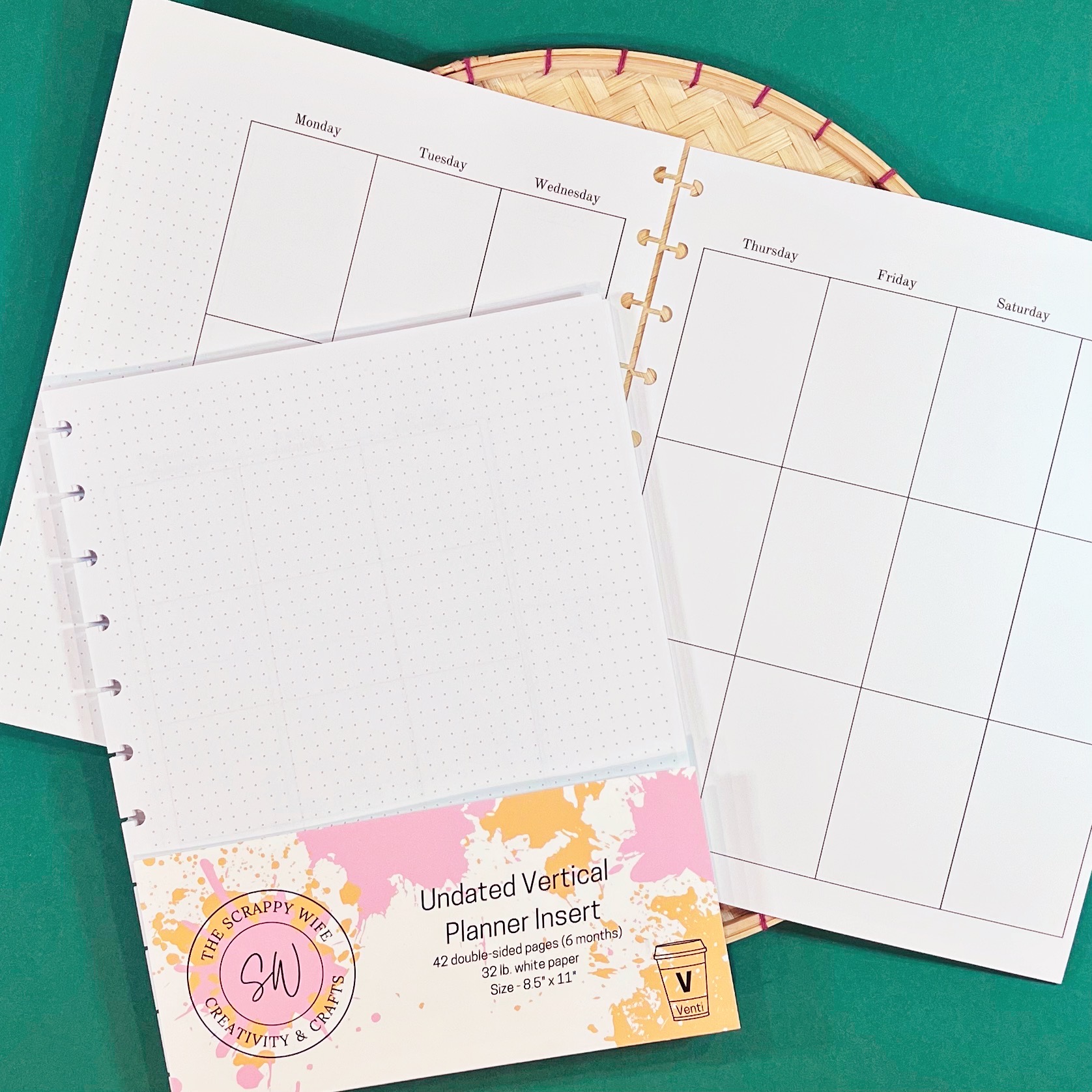 Undated Vertical Planner Insert - The Scrappy Wife