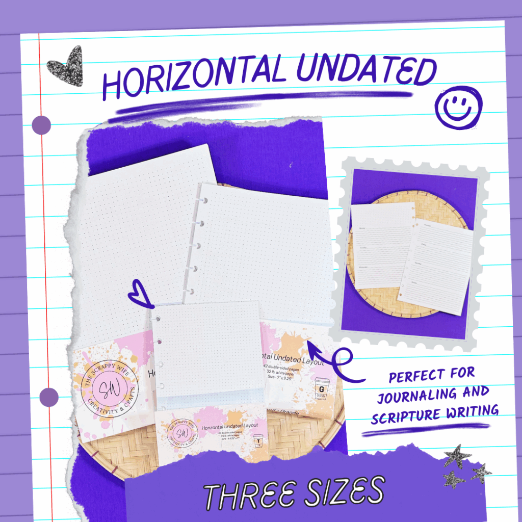 Undated Horizontal Planner Layout - The Scrappy Wife