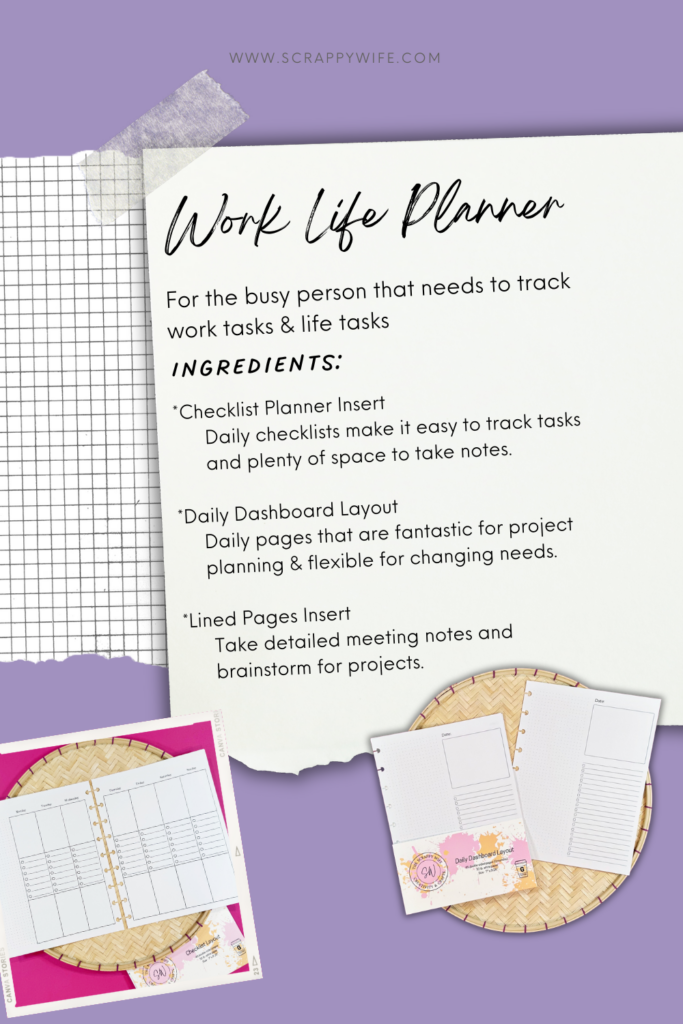 Planner Recipe: Building the Perfect Work Life Planner - The Scrappy Wife